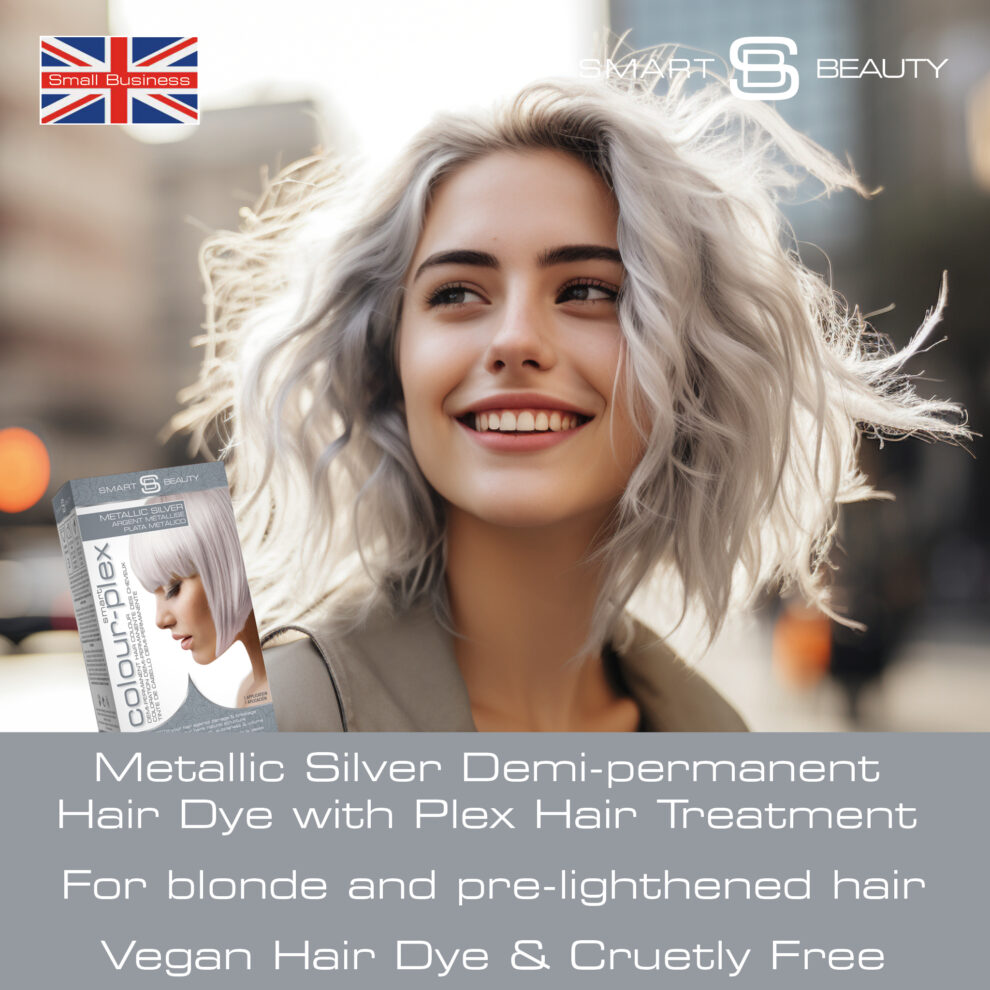 Metallic Silver Hair Dye with Plex Anti-breakage Technology